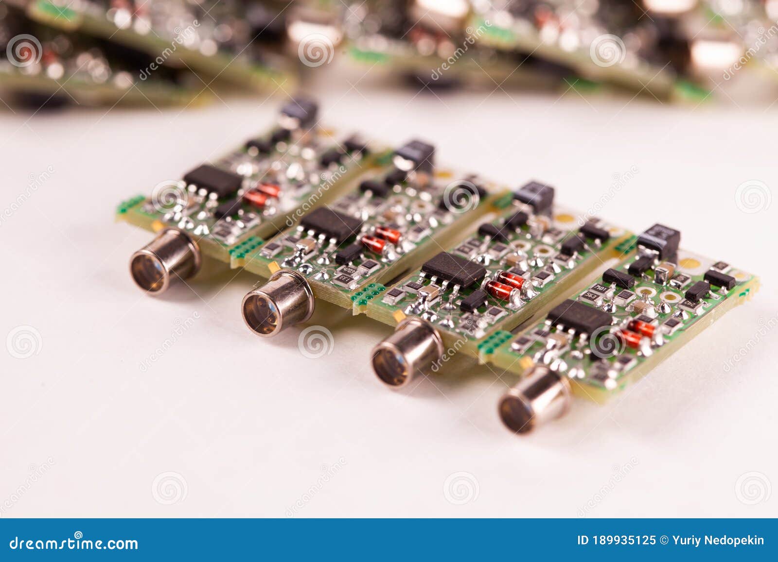 Close-up of Four Small Microcircuits PCB Stock Image - Image of closeup ...