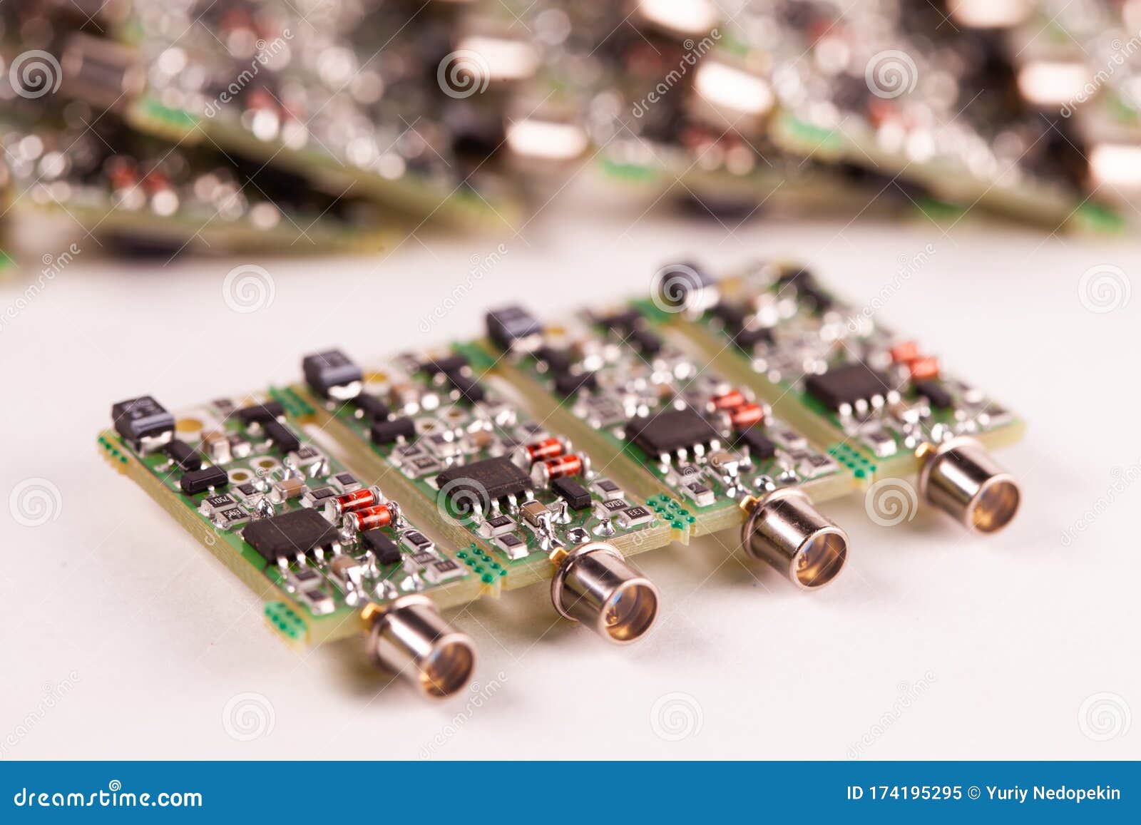 Close-up of Four Small Microcircuits PCB Stock Image - Image of ...