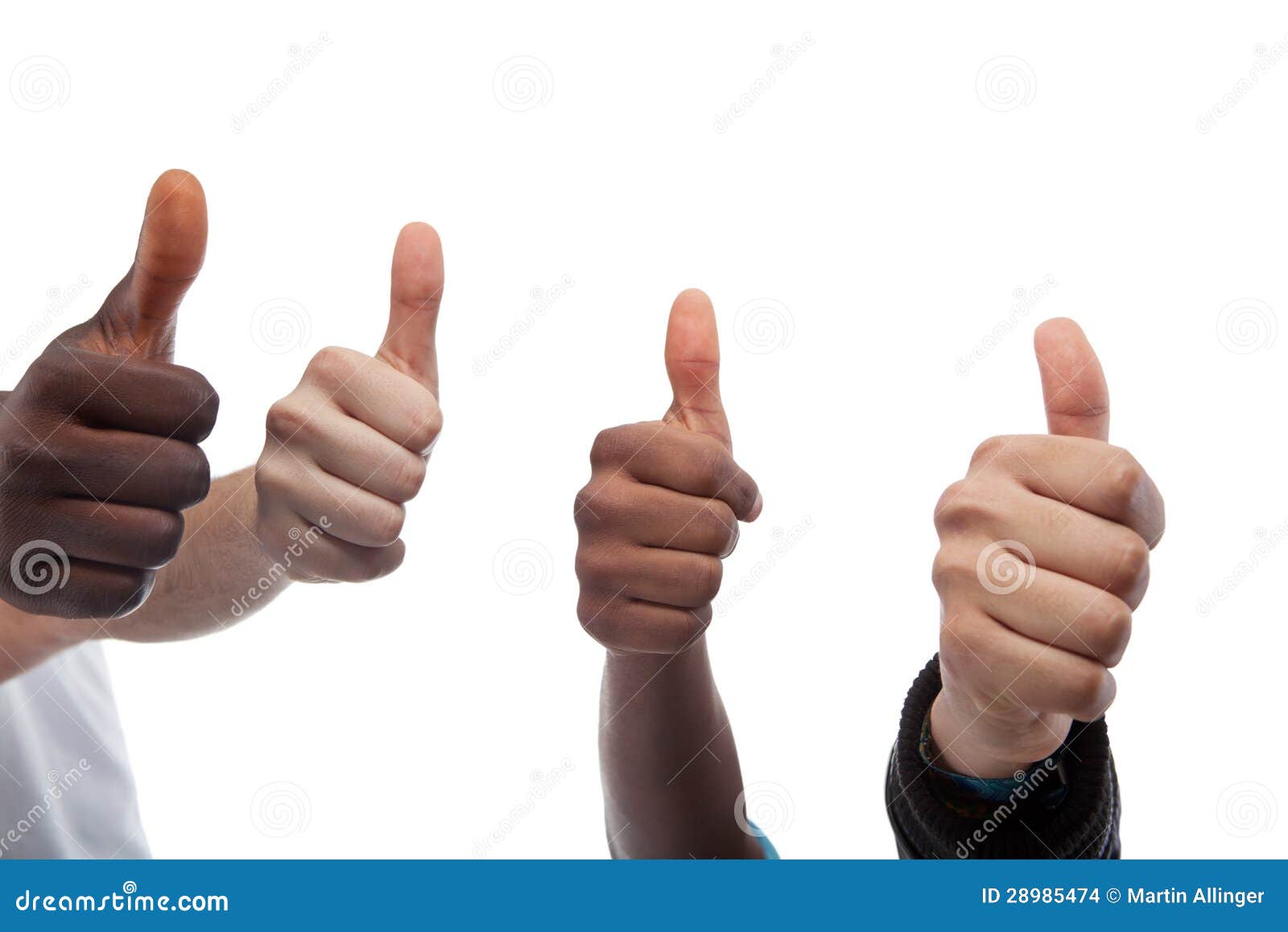 Close Up of Four Thumbs Up stock photo. Image of finger - 28985474