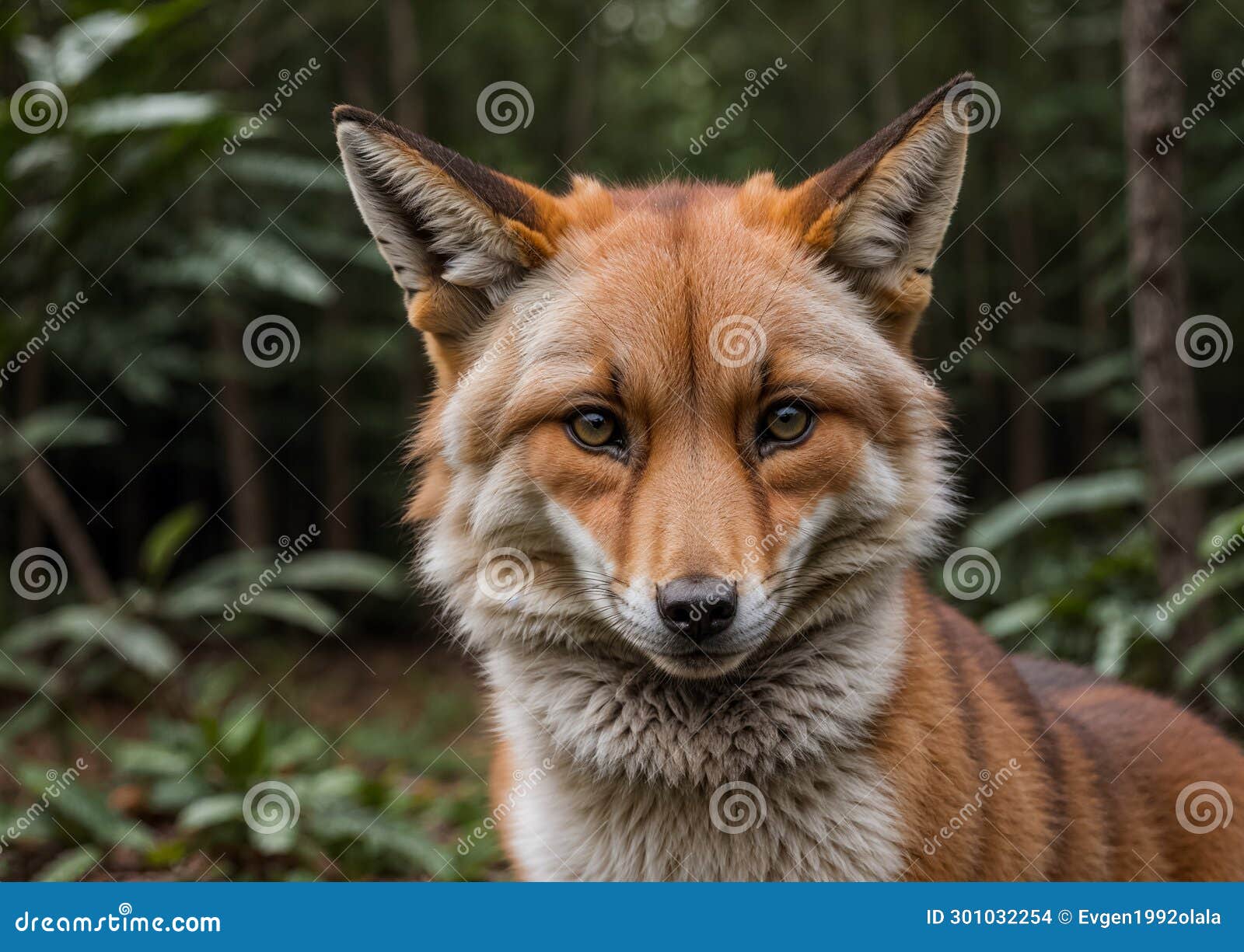 Close-up of a Fox S Muzzle Against a Forest Background. Generative AI ...