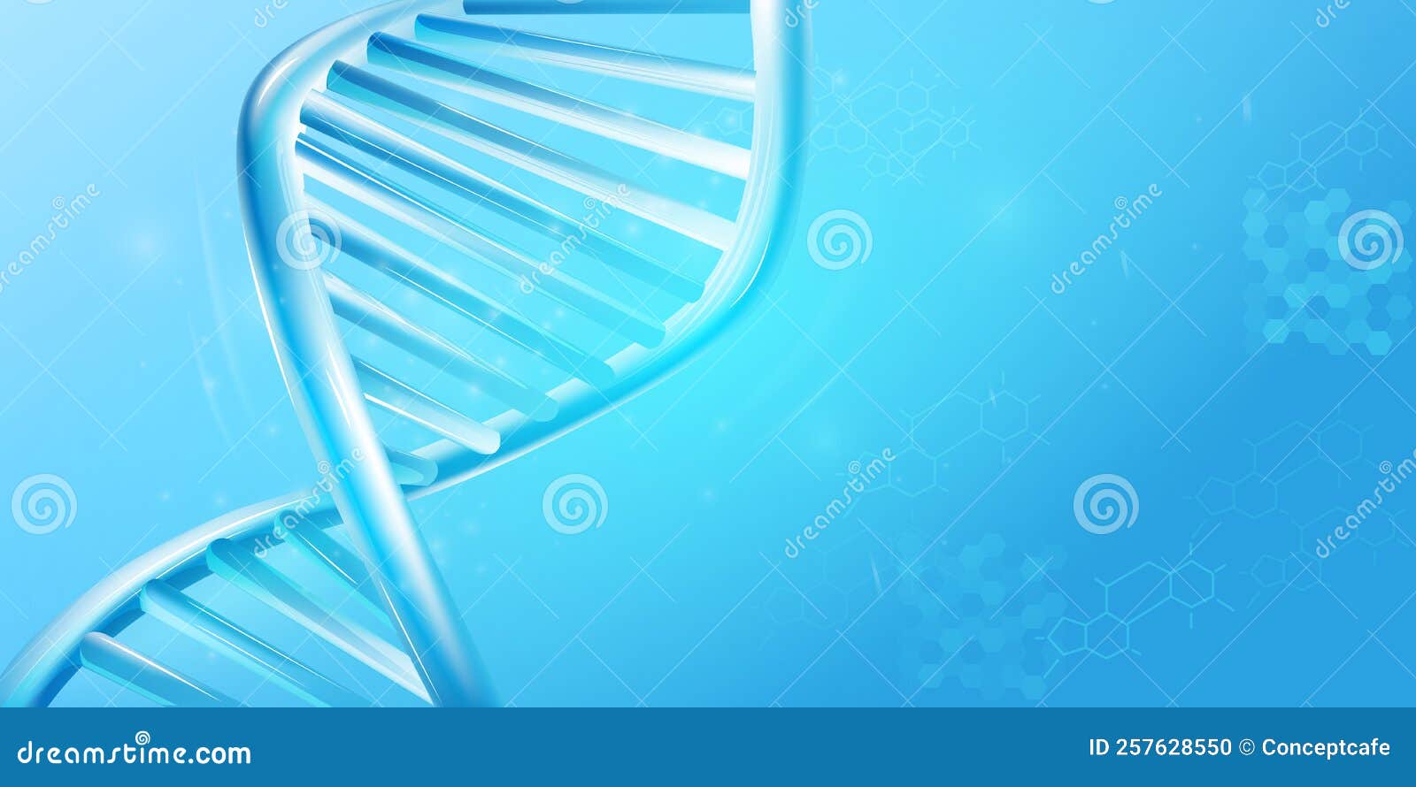 Fragment of Double Helix DNA in Light Blue Colors. Stock Illustration ...