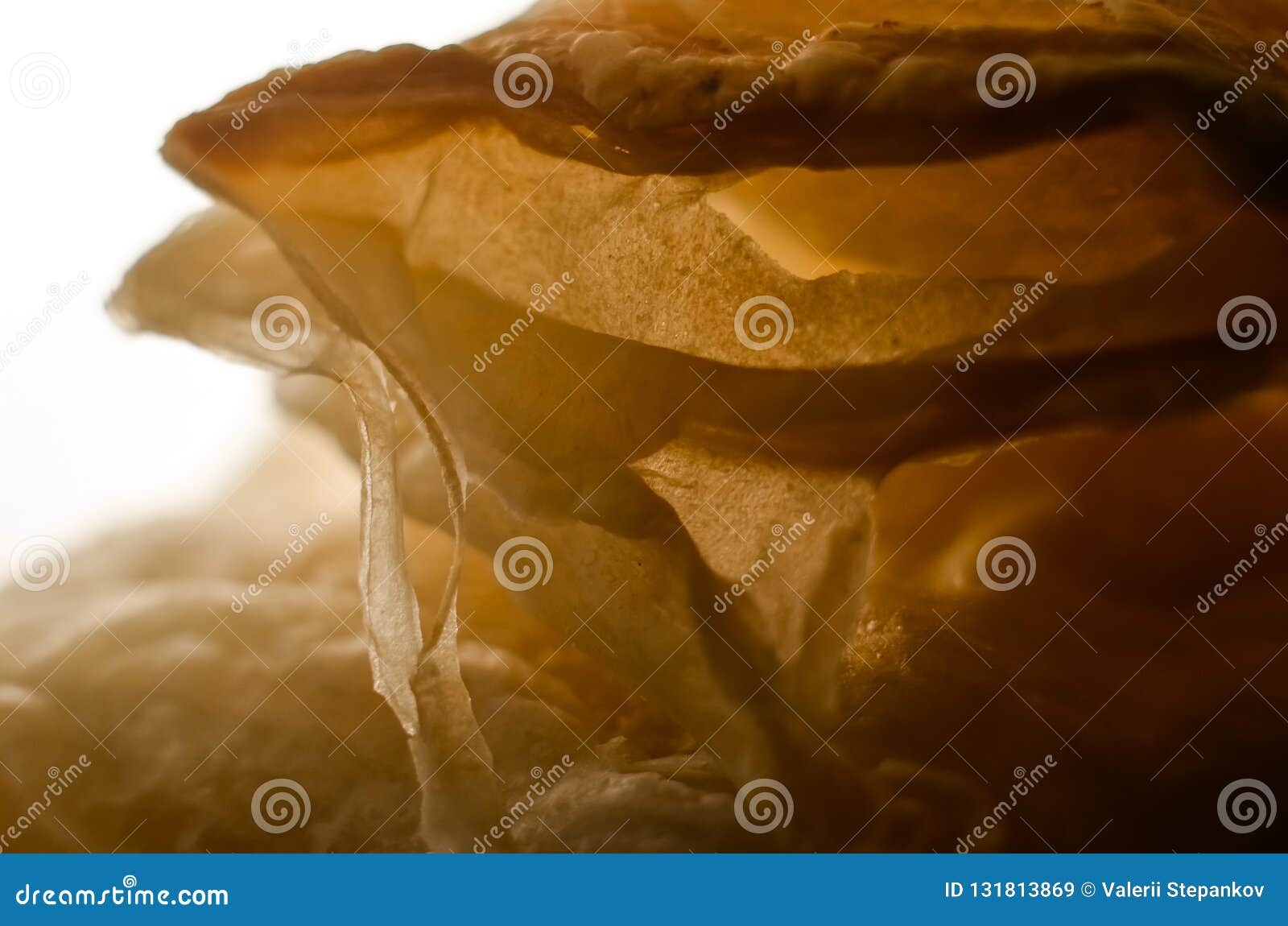 Close-up Fragment of a Puff Pastry As a Backdrop Texture Composition ...