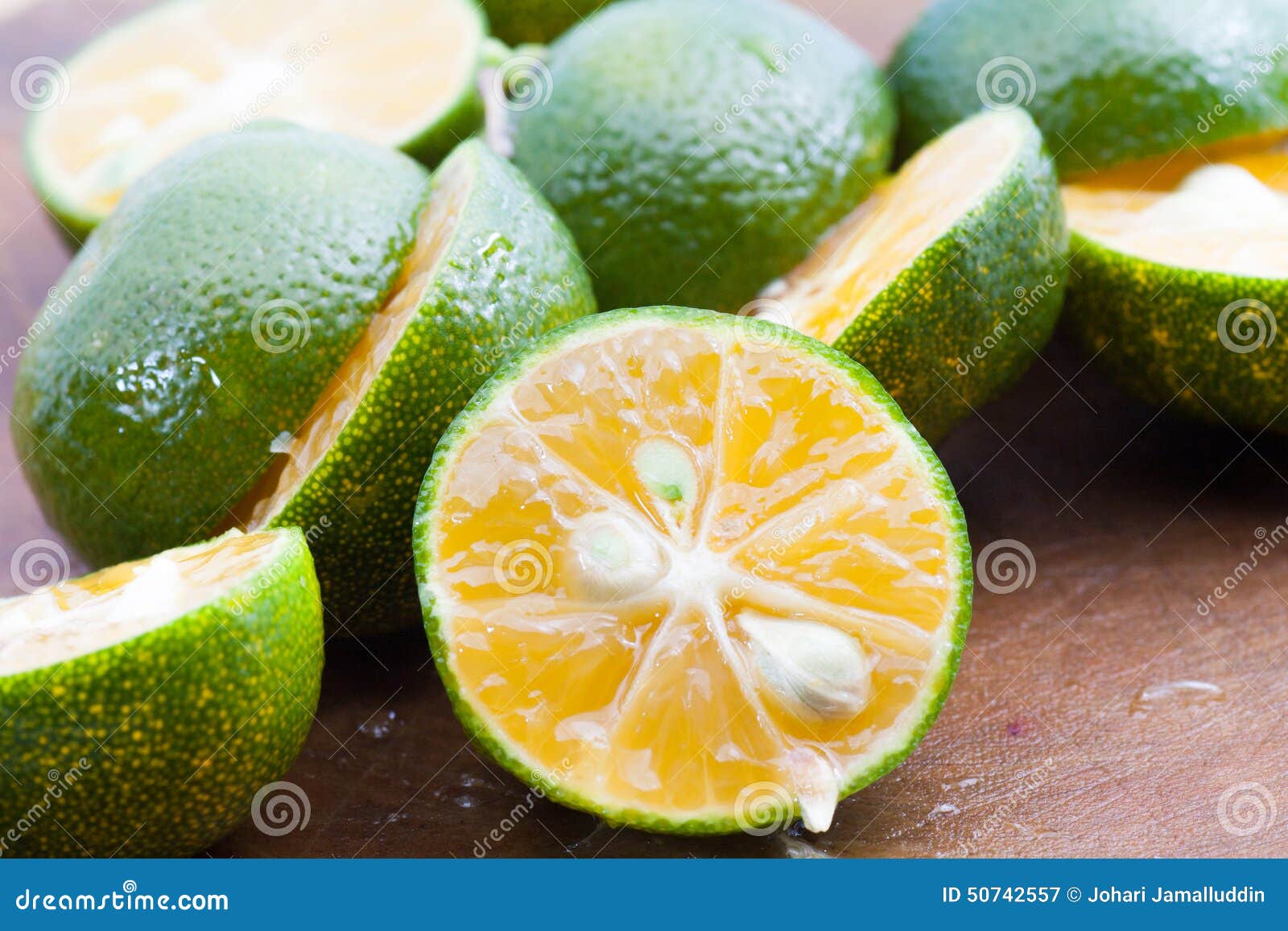 Close Up Freash of Calamansi Cut on Wood Stock Image - Image of healthy ...