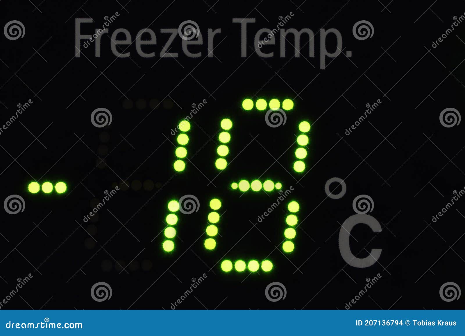 Close Up of a Freeze Indicator Showing -18 Degrees Stock Photo - Image ...