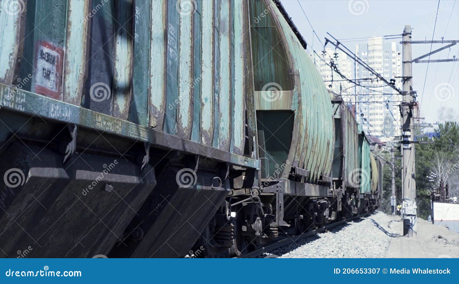 Close Up of Freight Train Passing by. Clip Stock Image - Image of ...