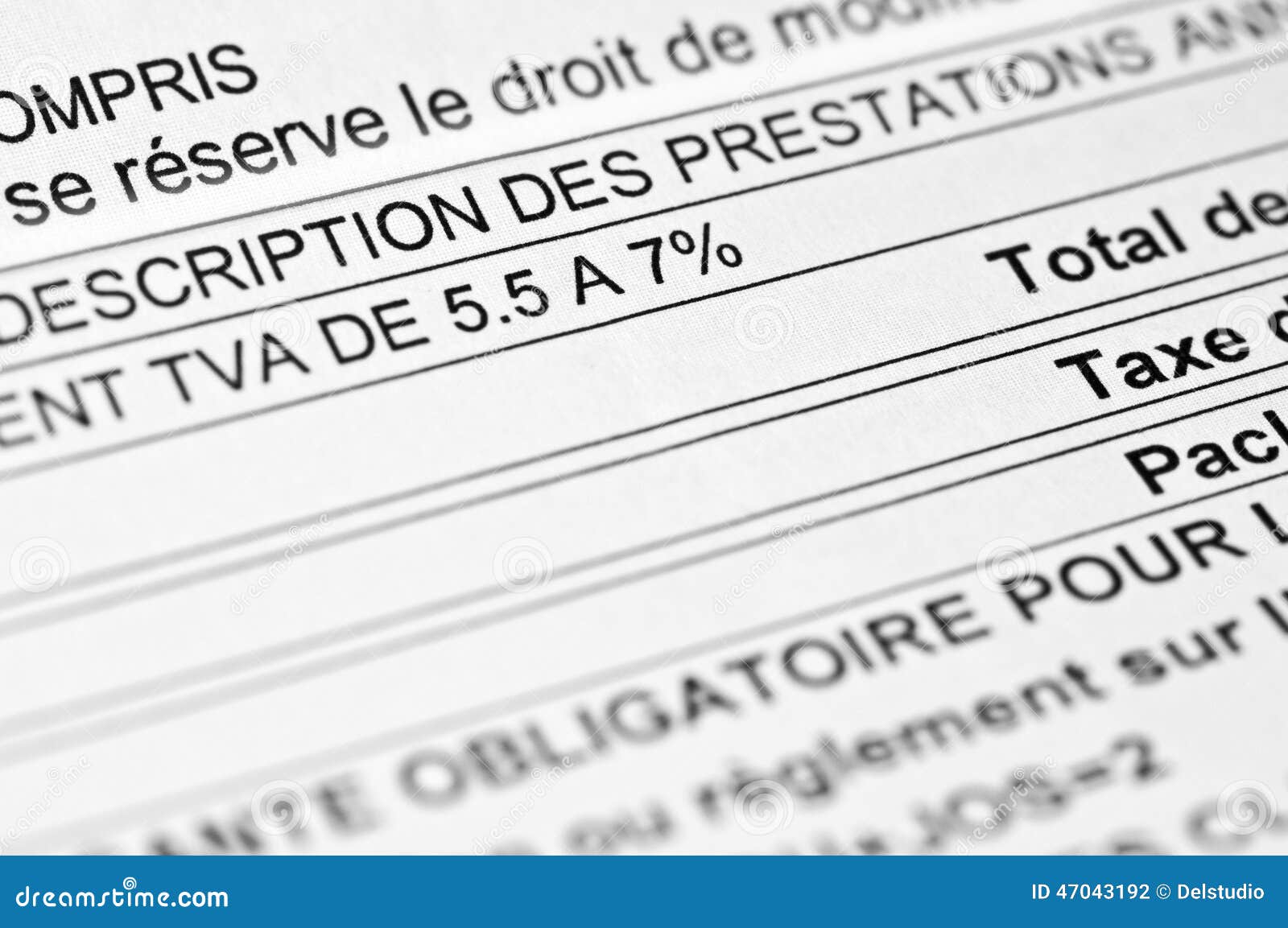 Close Up of a French Invoice Stock Photo - Image of economy, increase ...