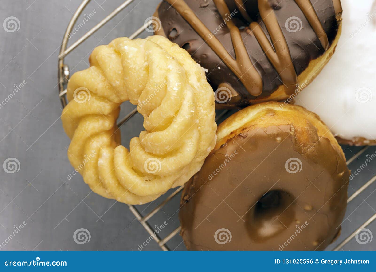 Close Up of Fresh Donuts on a Rack. Stock Photo - Image of baking ...