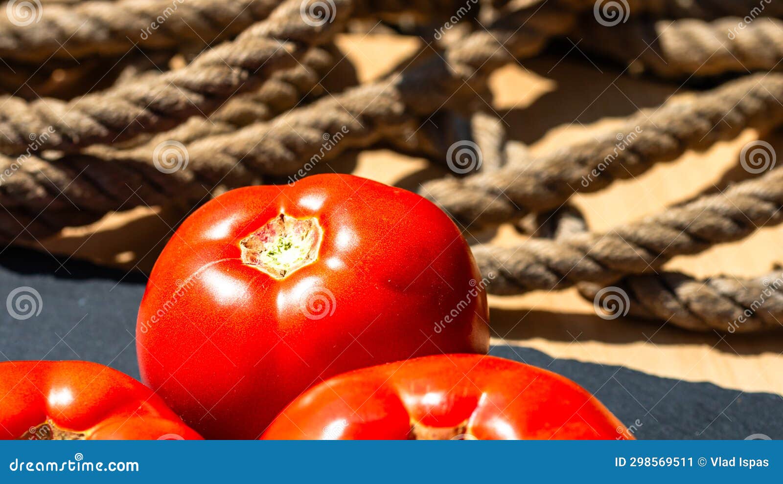 Close Up of Fresh Ripe Tomatoes Isolated in a Rustic Composition Stock ...