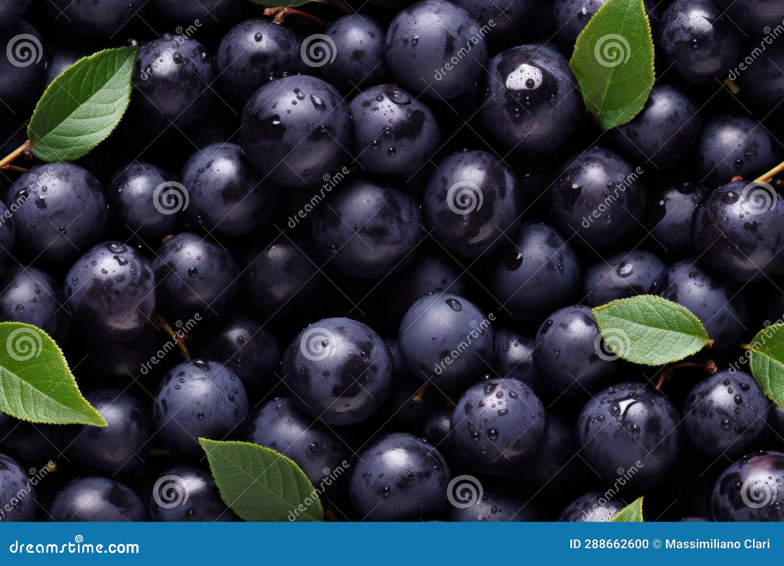 Close Up of Fresh Saskatoon Berry, Top View, Seamless Pattern ...