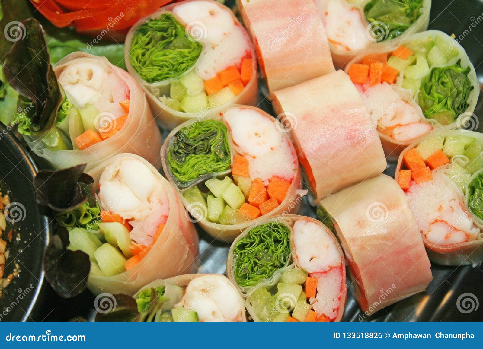 Fresh spring rolls stock photo. Image of white, close - 133518826