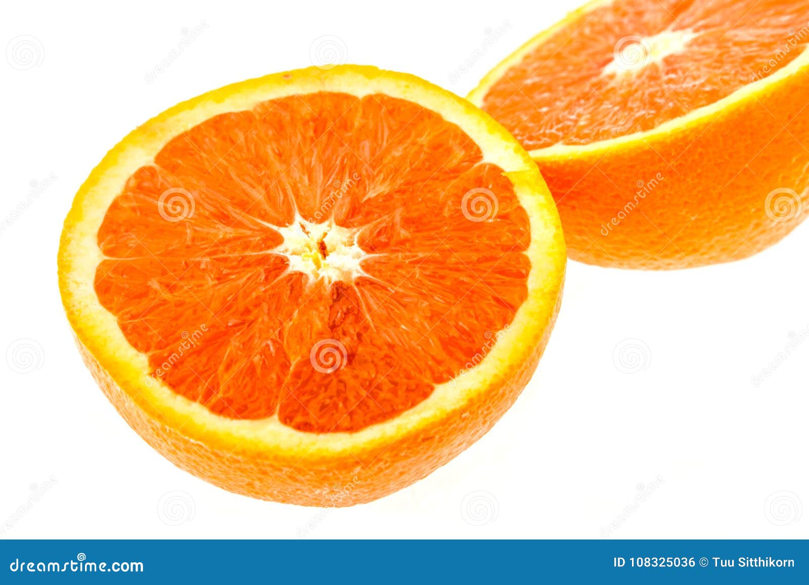 Close Up of Fresh Sunkist Orange Isolated on White Background Stock ...