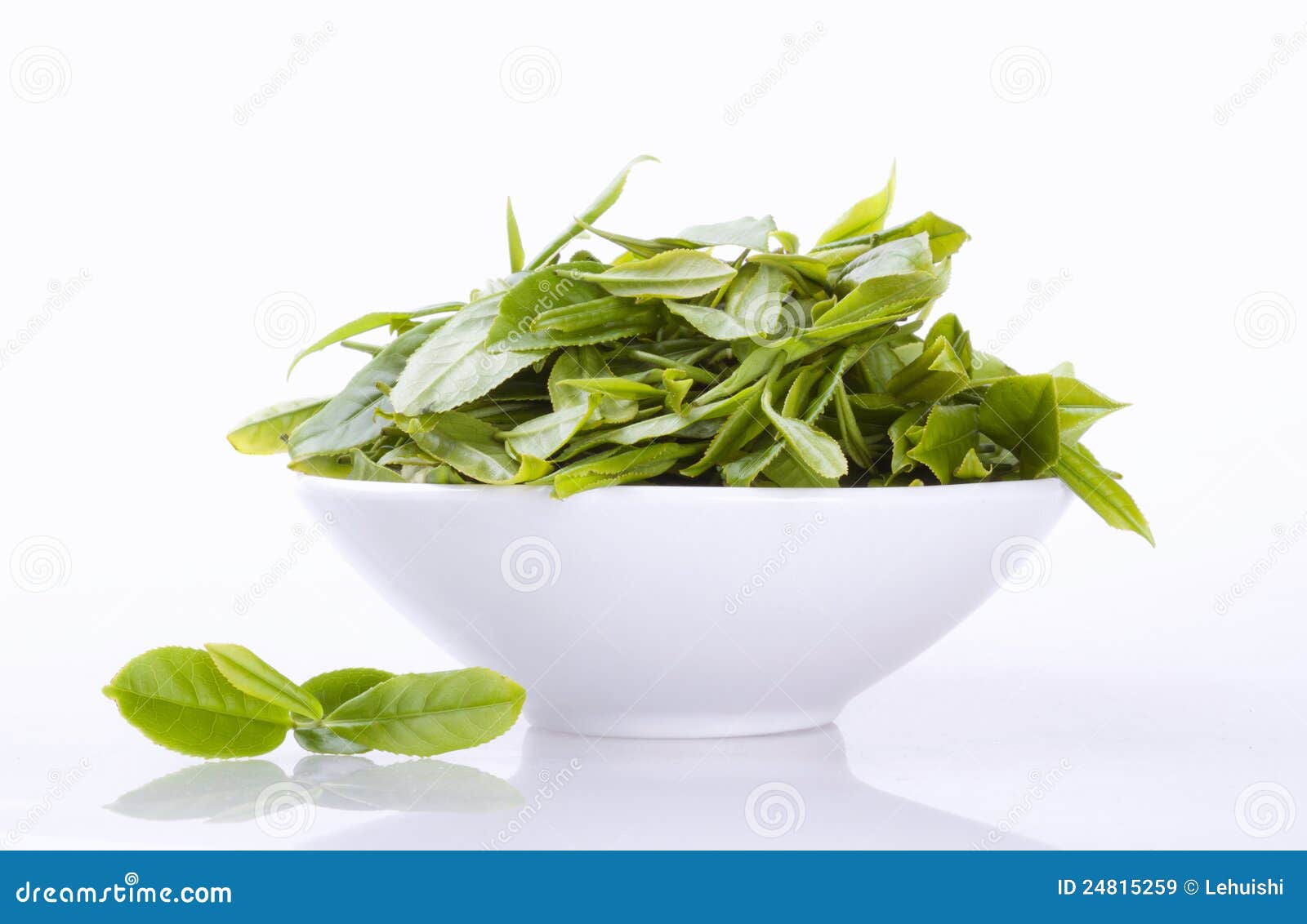 Close Up Fresh Tea Leaves in White Bowl Stock Image - Image of chinese ...