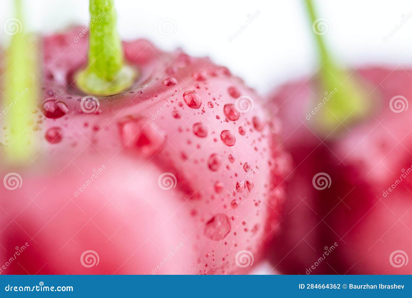 Close Up of Fresh Wet Cherry on Table Stock Photo - Image of color ...
