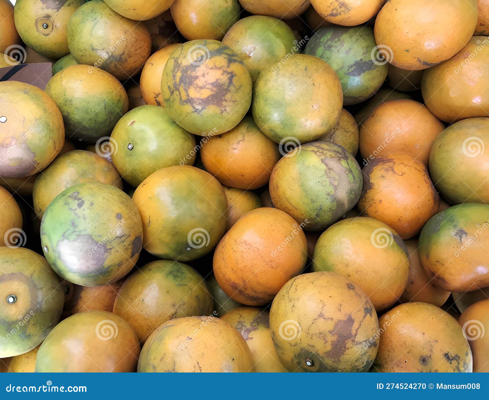Fresh Yellow Orange Fruit in the Market Stock Photo - Image of market ...
