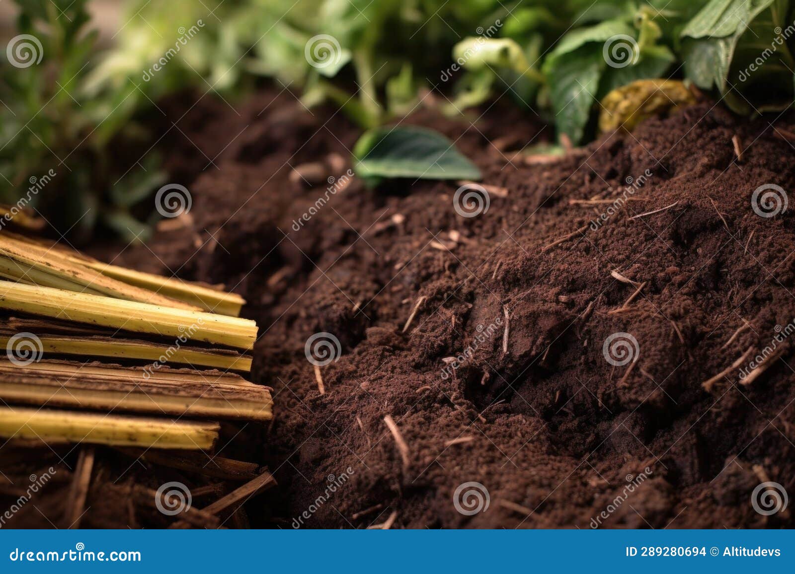 Close-up of Freshly Layered Compost Materials Stock Photo - Image of ...