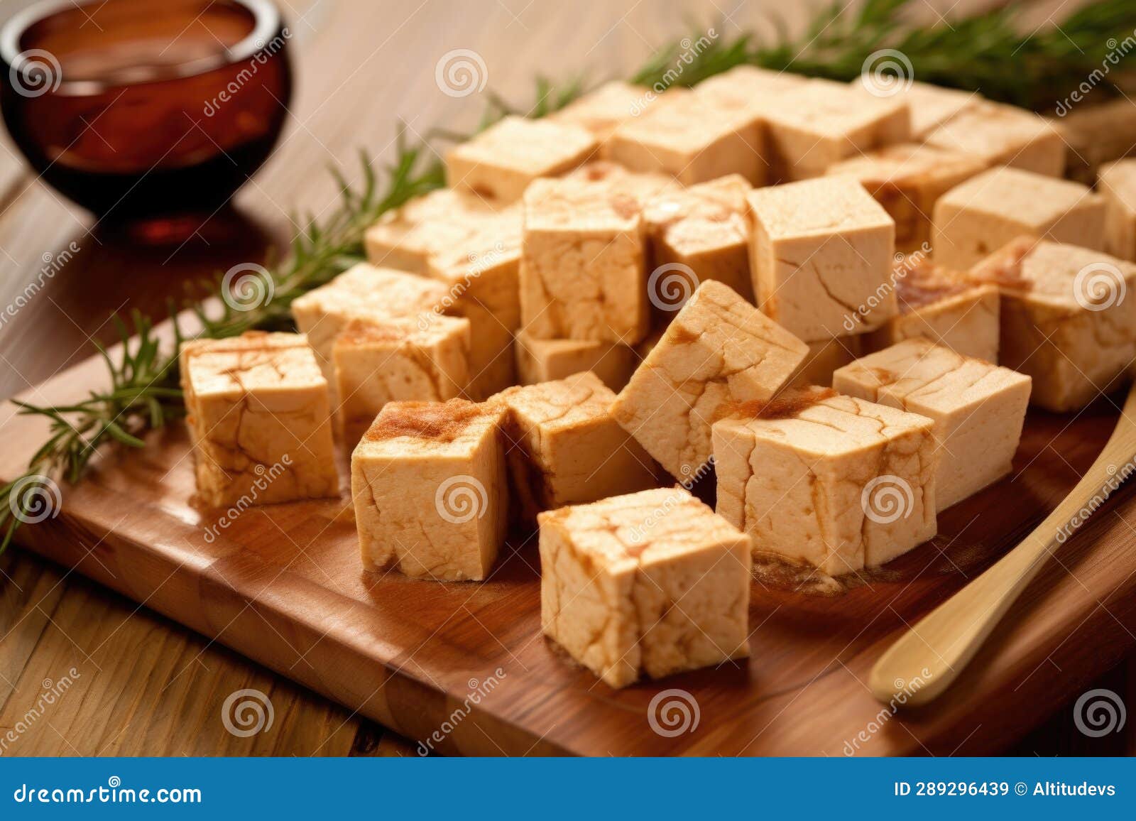 Close-up of Freshly Made Tofu Blocks on Board Stock Image - Image of ...