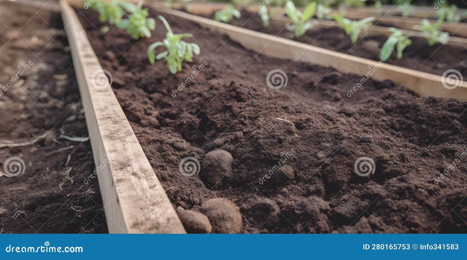 Close-up of a Freshly Tilled Garden Bed Generative AI Stock ...