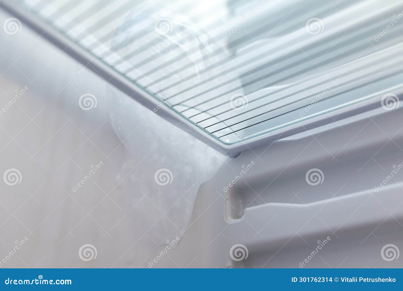 Close Up of Fridge with Ice on Its Inner Side Stock Photo - Image of ...