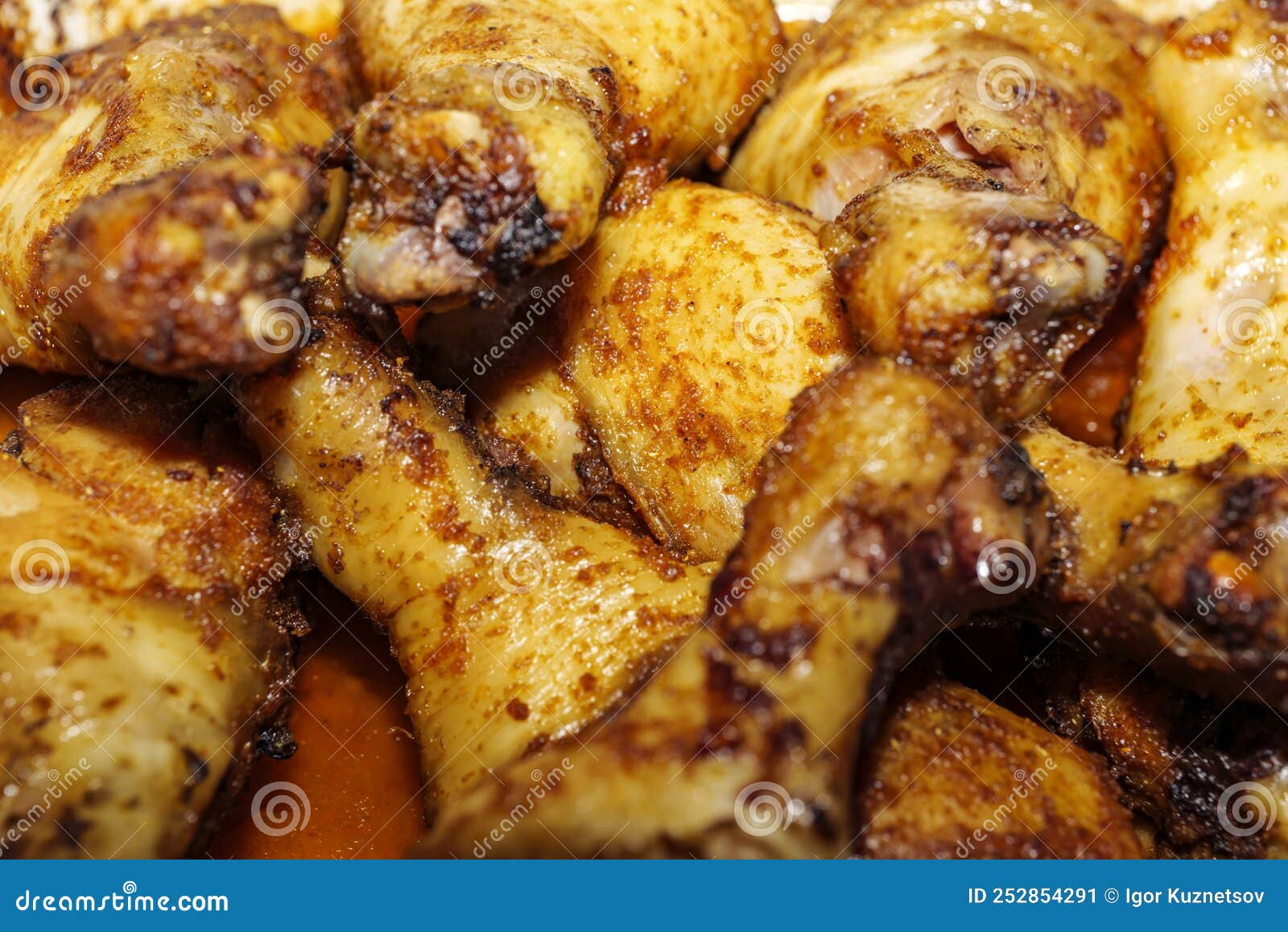 A Close Up Of Fried Chicken Legs Drumsticks Tasty And Unhealthy Food
