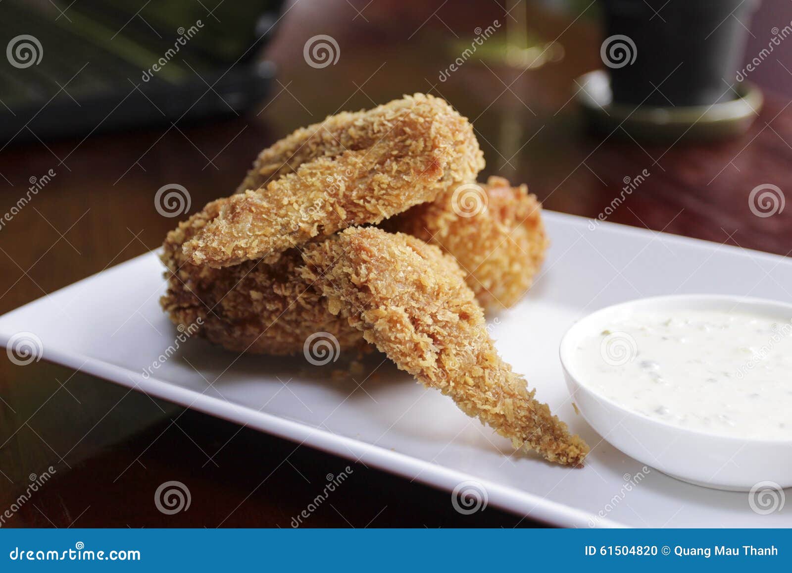 Close Up Fried Chicken Wing at Working Corner Stock Photo - Image of ...