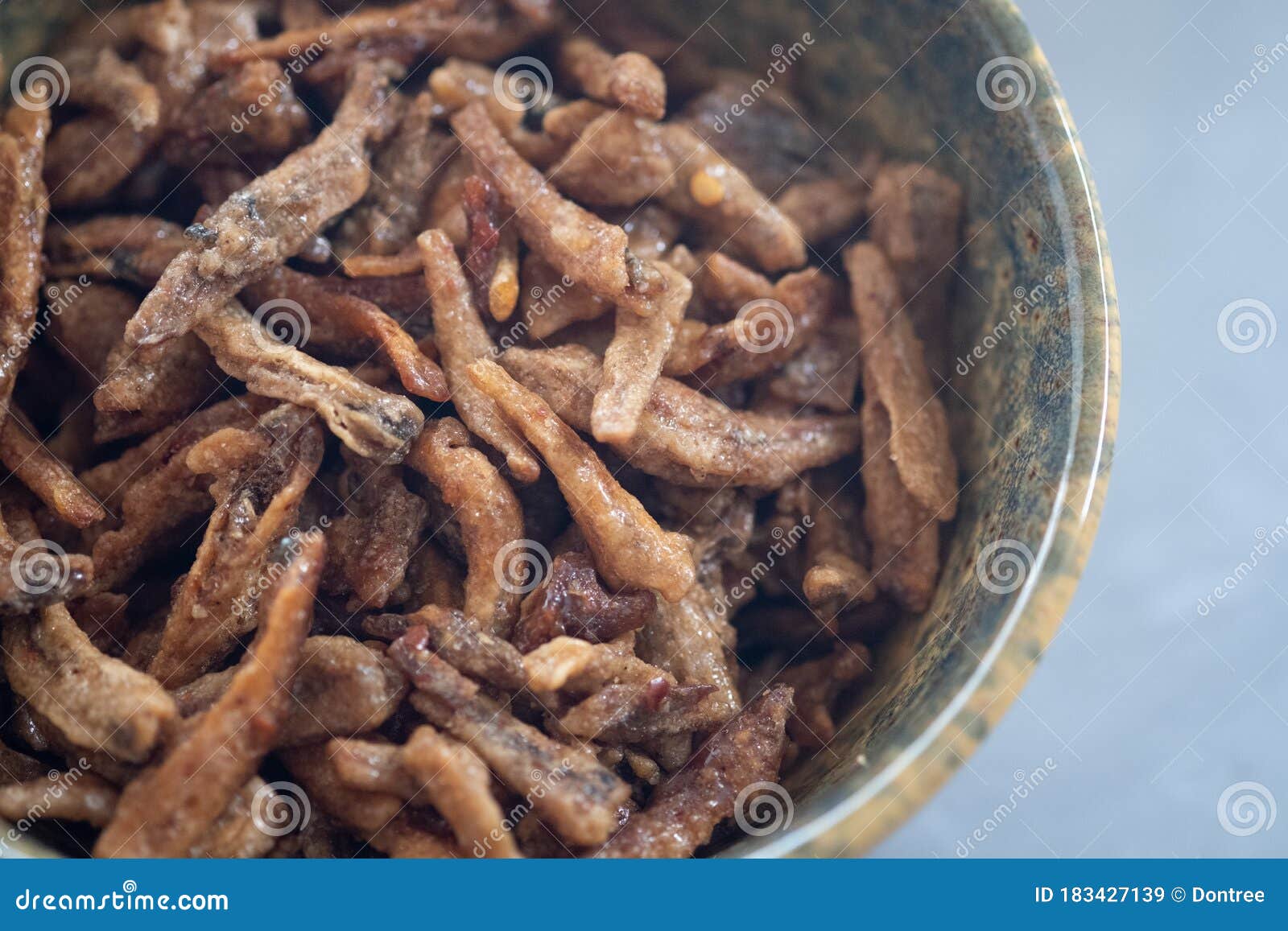 Fried Crispy Small Fish on Bowl Stock Image - Image of cooking, food ...