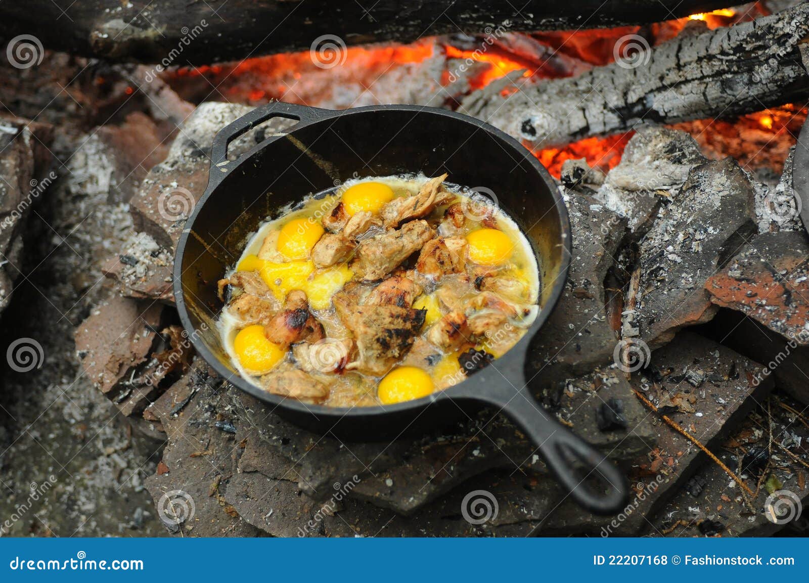 Close-up of Fried Eggs on Fire Stock Photo - Image of roasted, cuisine ...