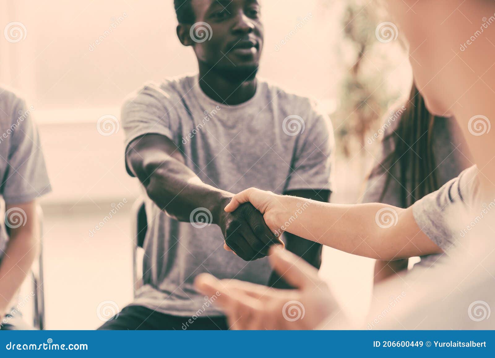 Close Up. Friendly Handshake Fellow Students during the Meeting Stock ...