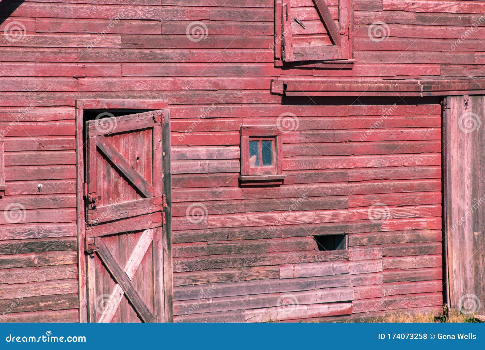 Close Up of the Front of a Old Red Barn Stock Photo - Image of motion ...