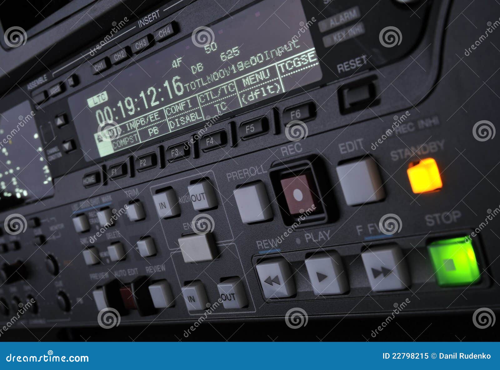 Close-up of the Front Panel of the Pro Vcr Stock Image - Image of hdcam ...