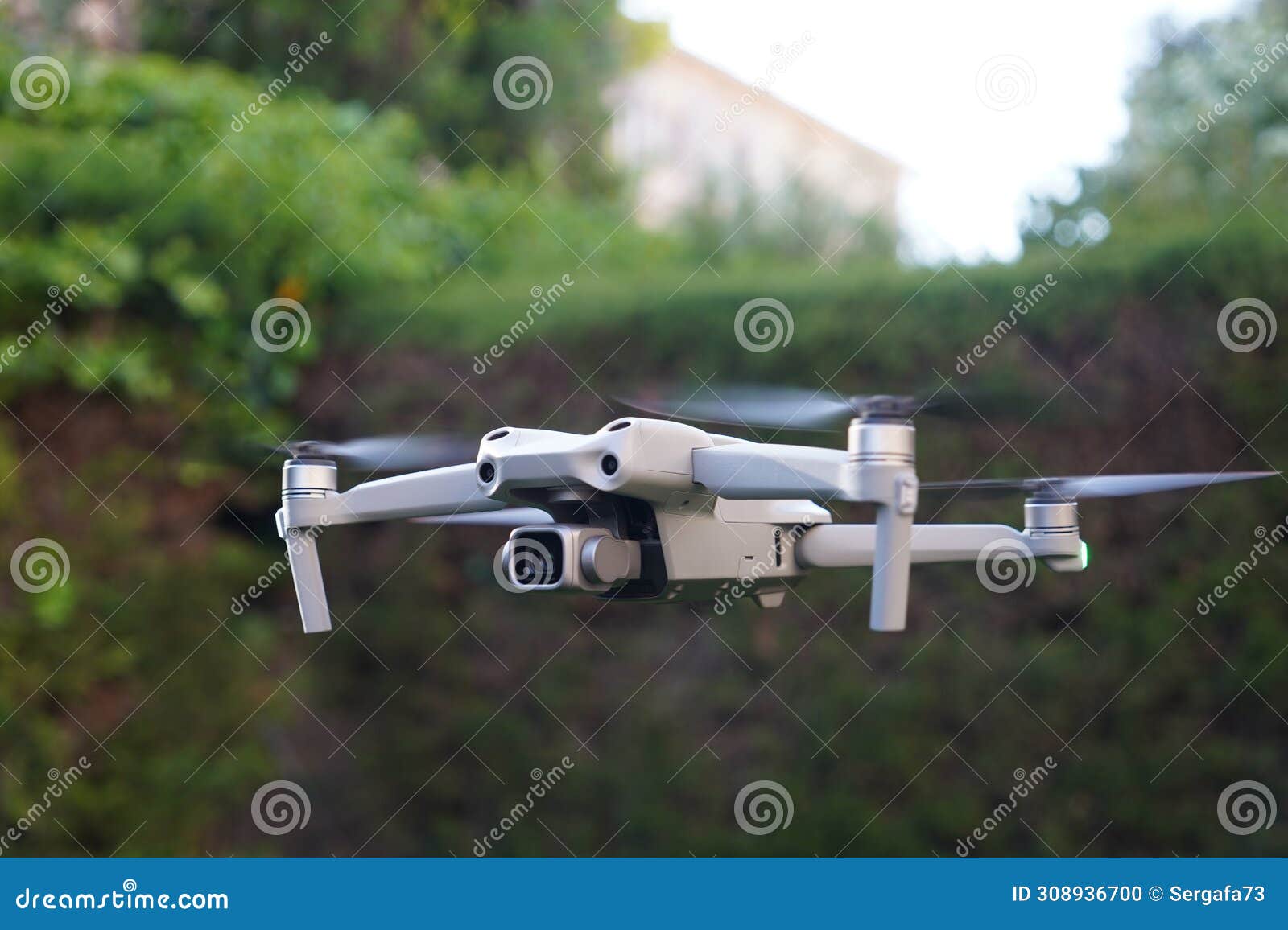 Close Up Front Sensors and Camera Detail 20Mpixels. Compact Drone ...