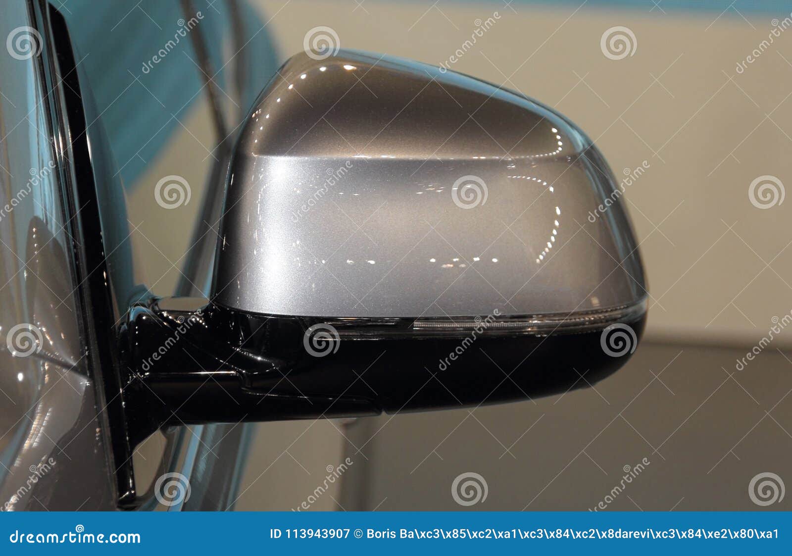 Close Up Front Side View of Rear View Mirror. Stock Image - Image of ...