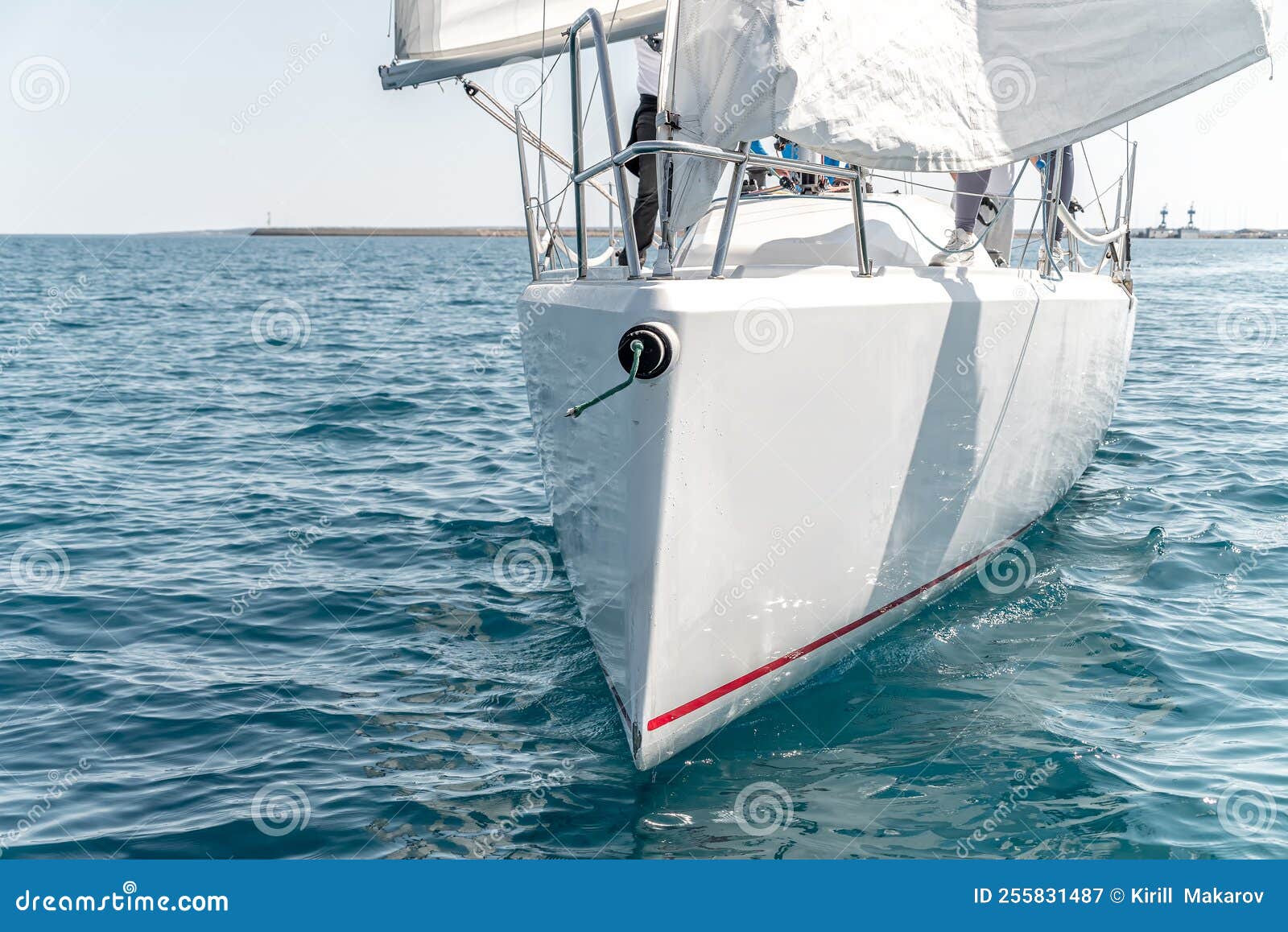 Close-up Front View Of The Bow Of A Sporting Sail Yacht Stock Image ...