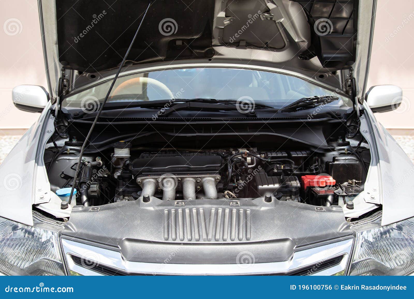 Close-up of the Front View of the Car Engine Stock Photo - Image of ...