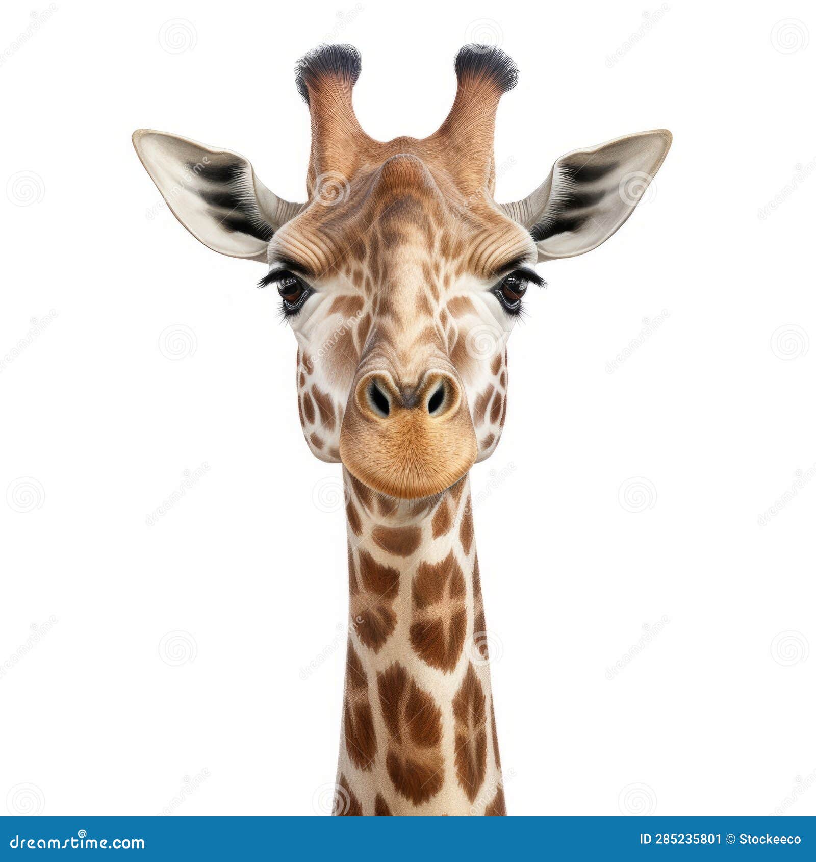 Close-up Flat Drawing of Giraffe on White Background Stock Illustration ...