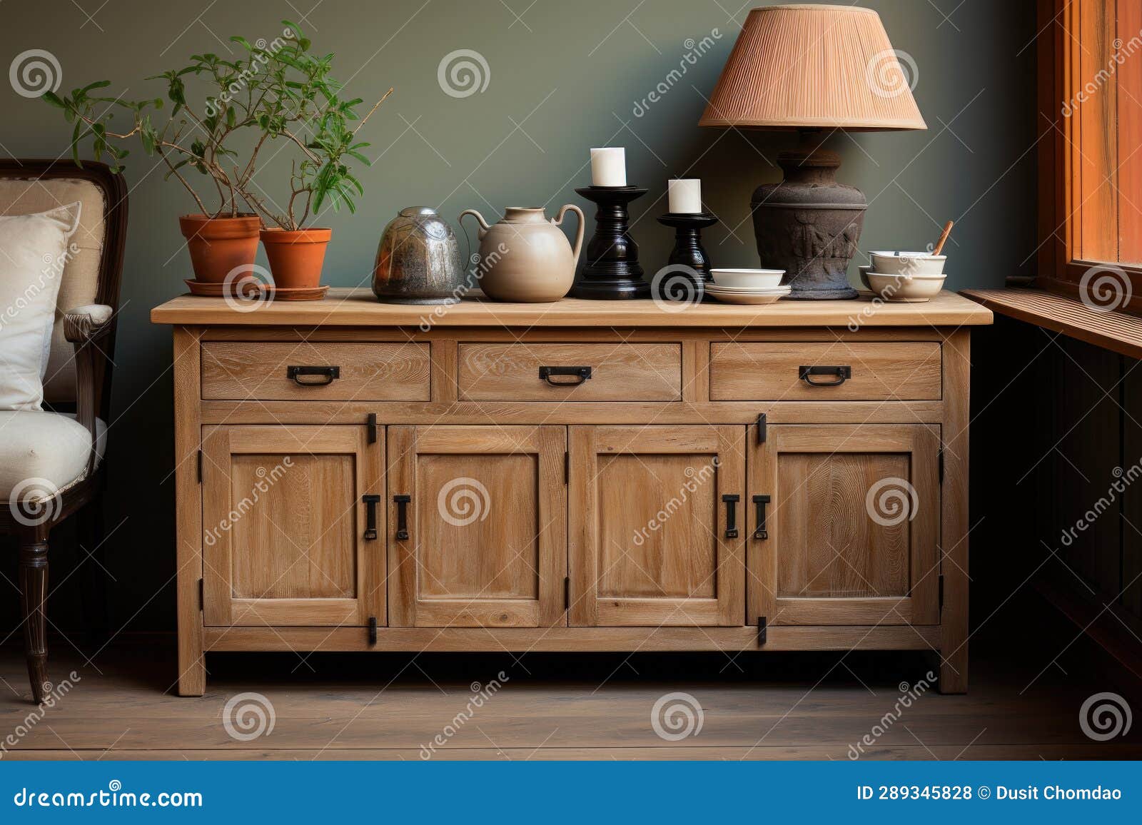 Close-up Front View Website Style on Sideboard. Generative AI Stock ...