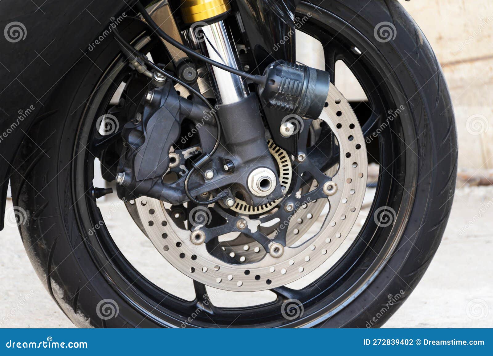 Close Up Front Wheel Motorcycle Stock Photo - Image of design, parts ...
