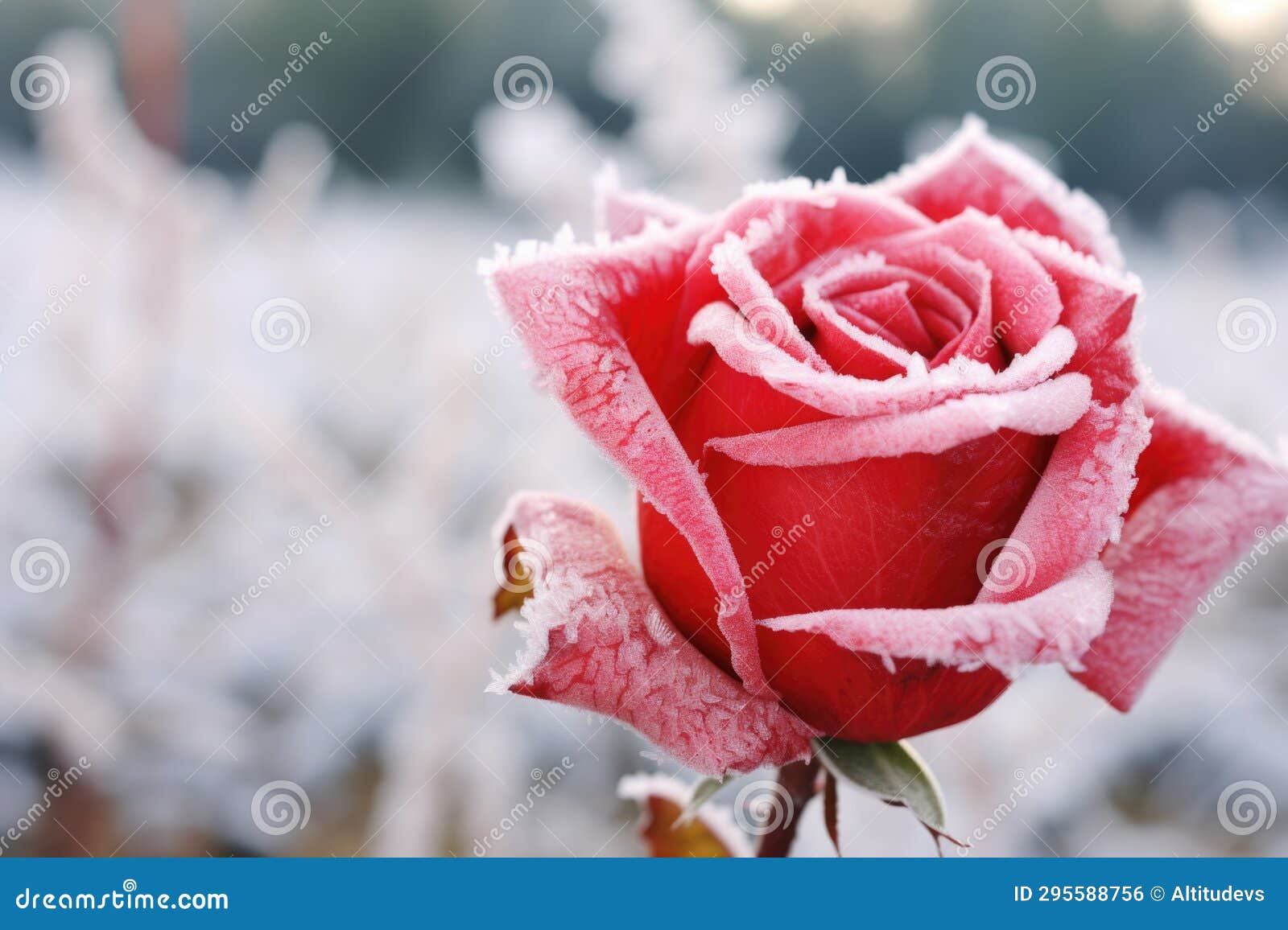 Close-up of a Frost-coated Rose in Winter Stock Photo - Image of ...