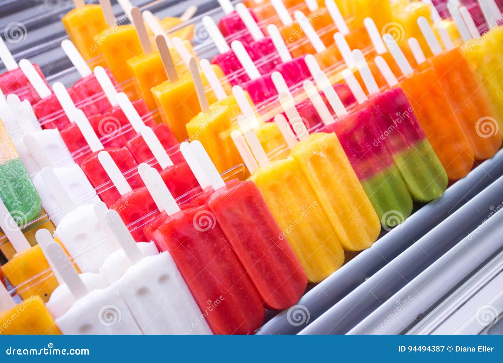 Close Up of Fruit Popsicles on Market Stall Stock Image - Image of ...