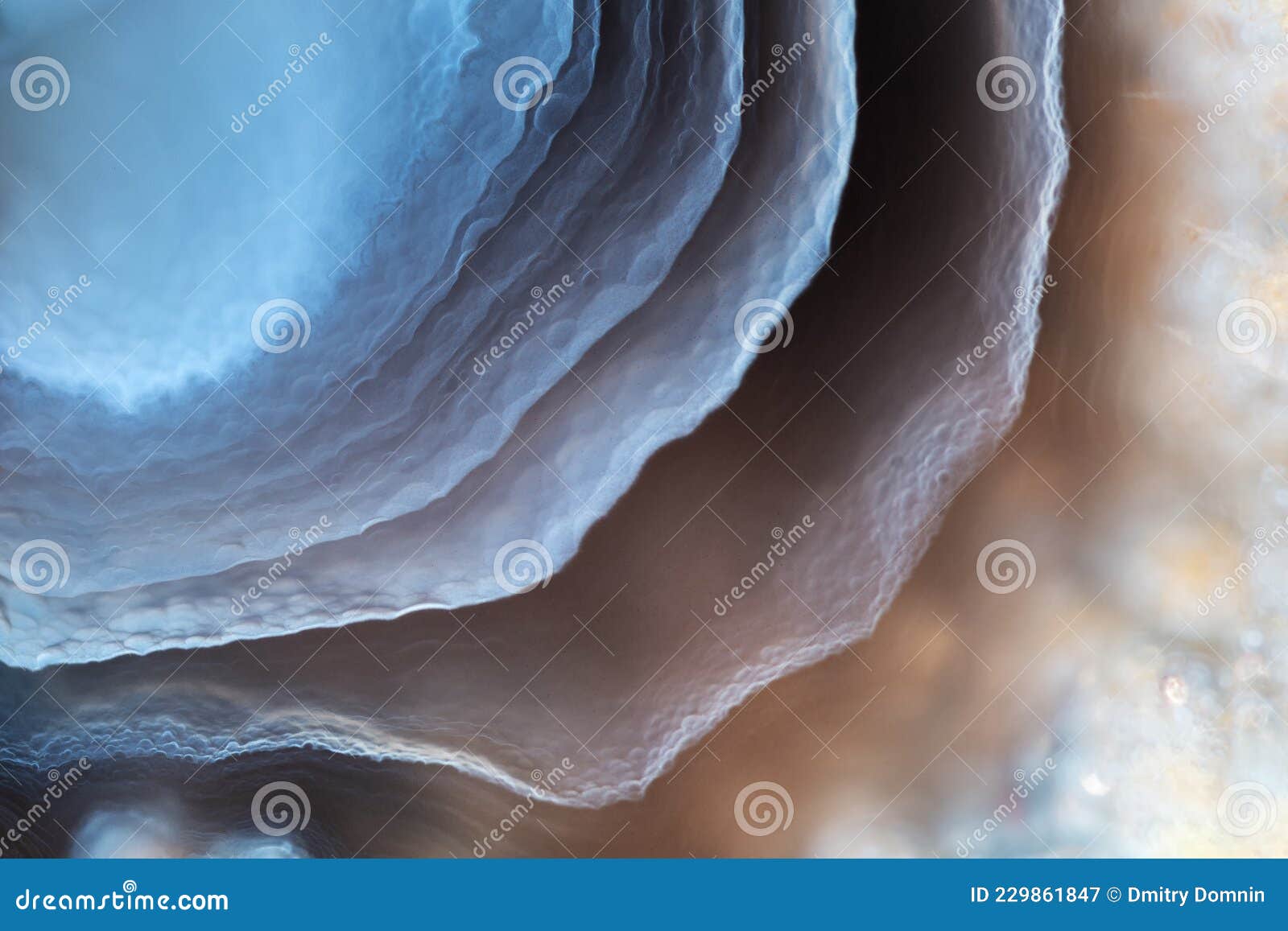 Fragment of Blue Layered Agate Stock Image - Image of decorative ...