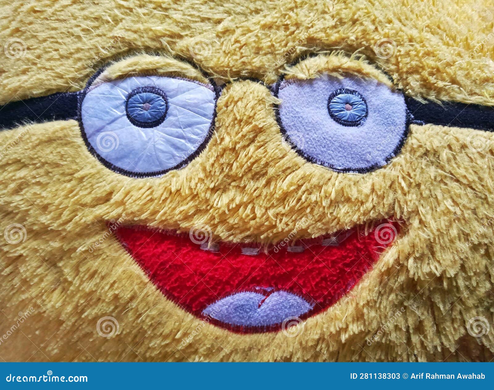 Close Up of Furry Pillow Doll Showing with Its Smiley Face Stock Image ...