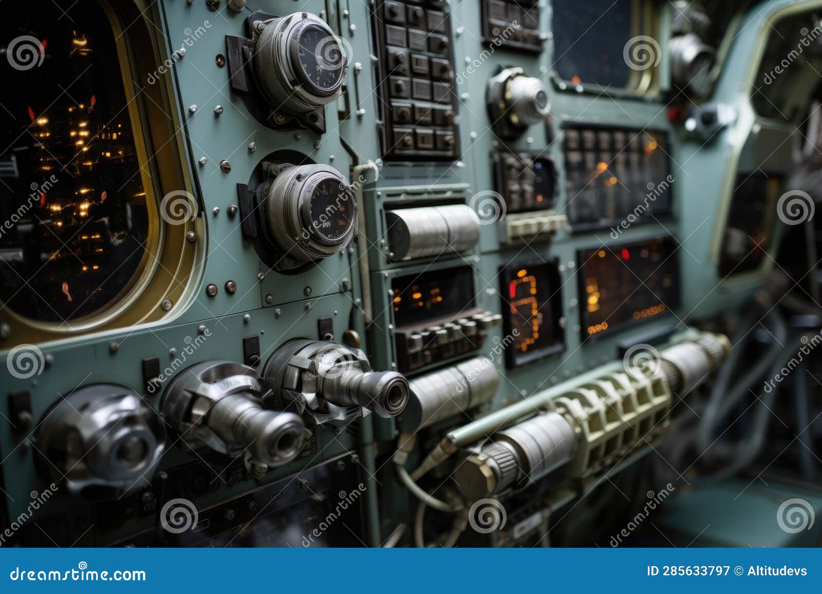 Close-up of Futuristic Aerospace Control Panels Stock Illustration ...