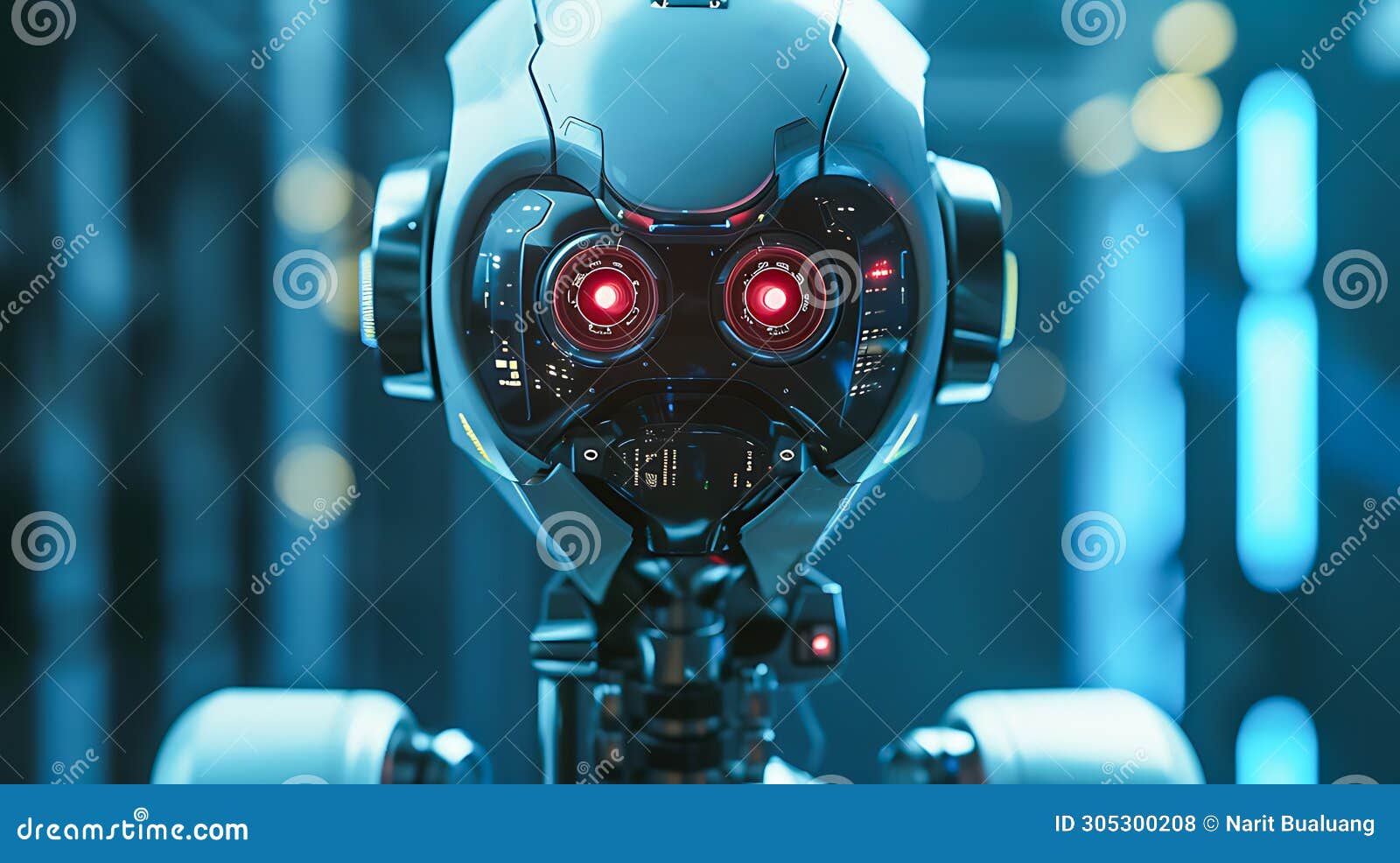 Close Up Futuristic Robotic Eye Precision Engineering and Surveillance ...