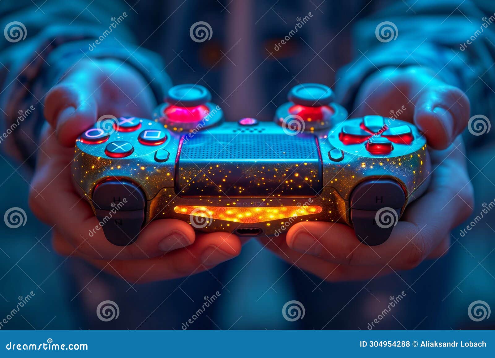 Close-up of a Game Joystick in Human Hands. Management Concept Stock ...