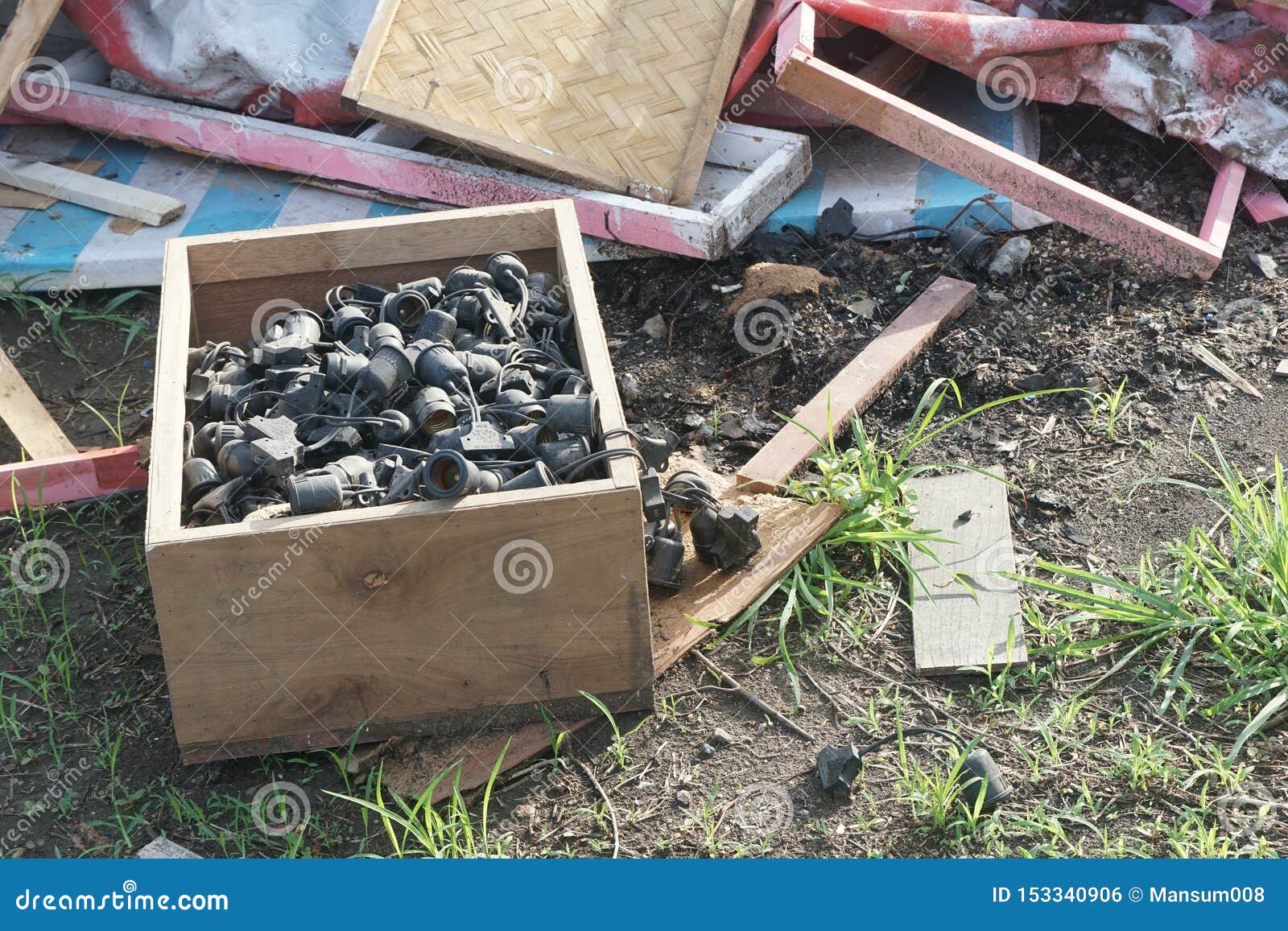 Garbage Waste in Park Full of All Sort of Trash. Stock Photo - Image of ...