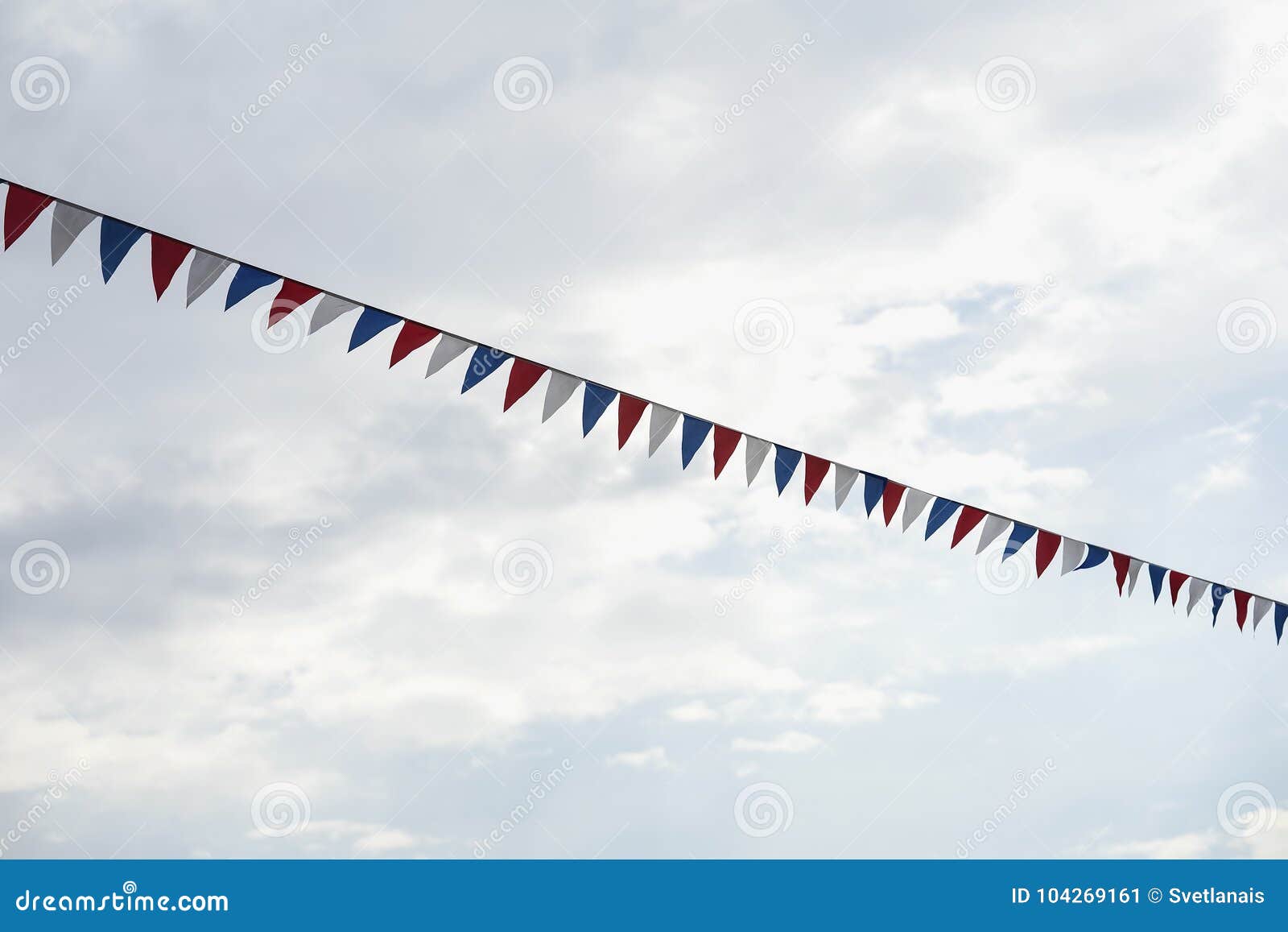 Close-up Garland of Multi Colored Flags of Triangular Shape, Pennants ...
