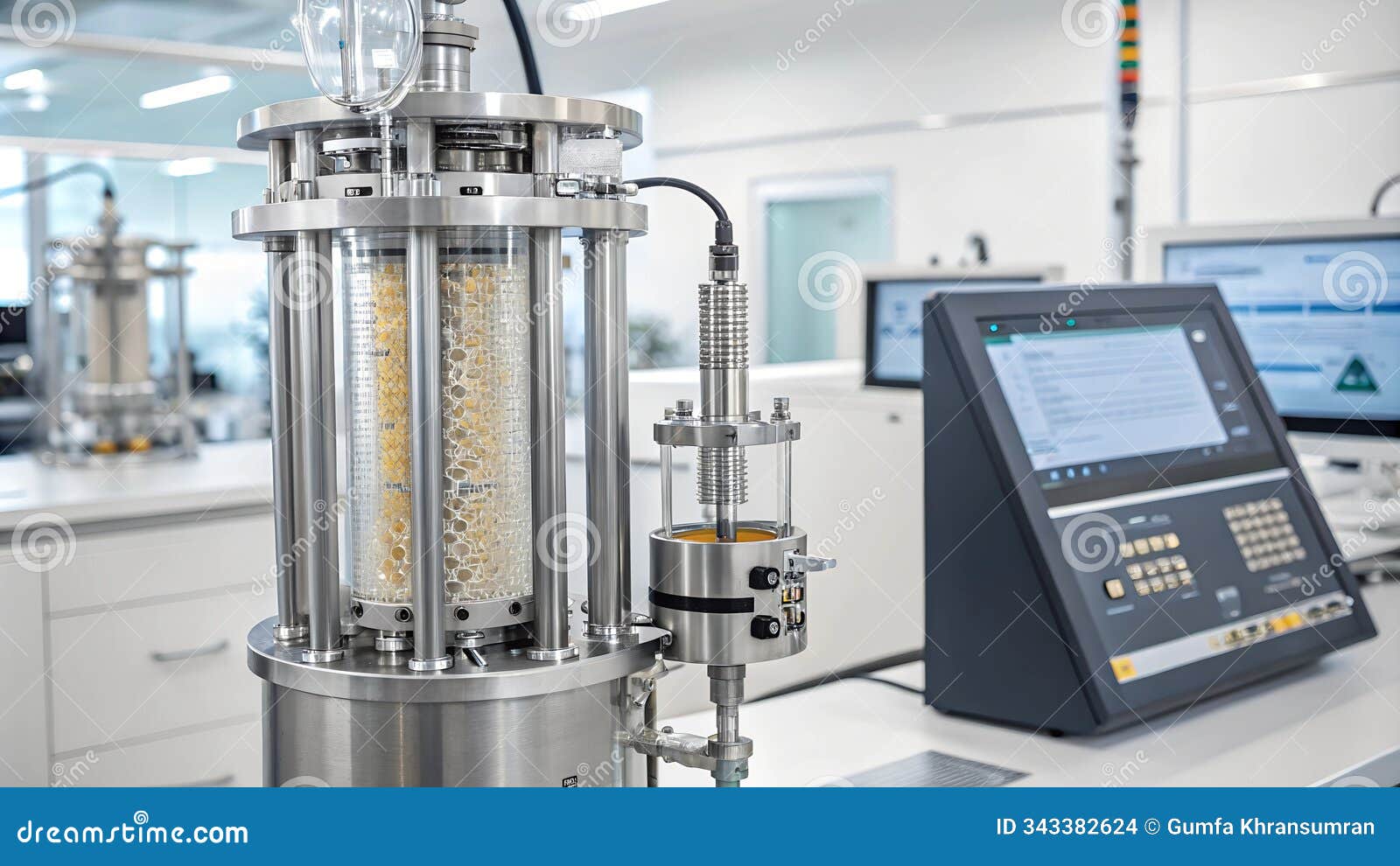 Close Up of Gas Separation Process in Bioreactor, Showcasing Advanced ...