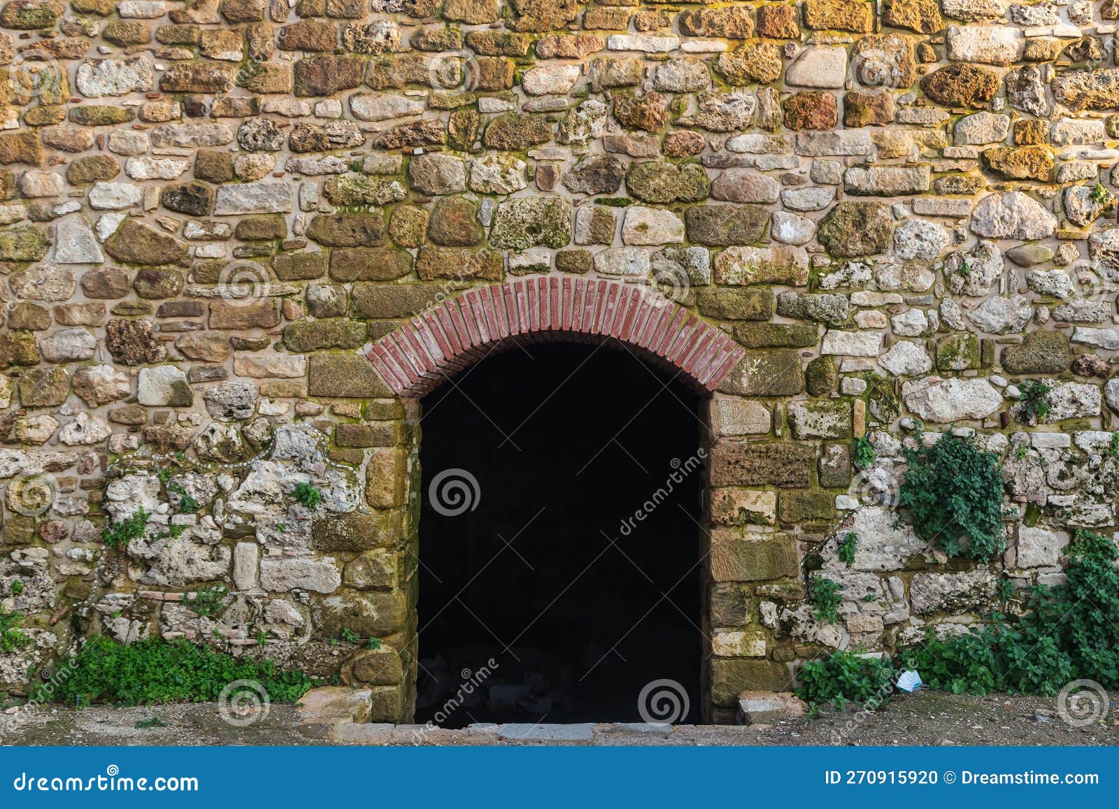Close-up of a Gate with Bricks Elements Stock Photo - Image of ...