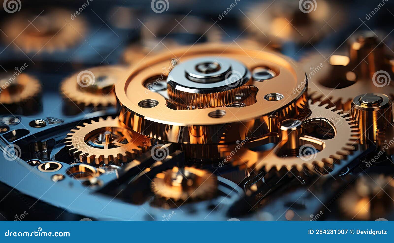 Close Up of a Gear Stainless Steel Engine Background. Generative AI ...