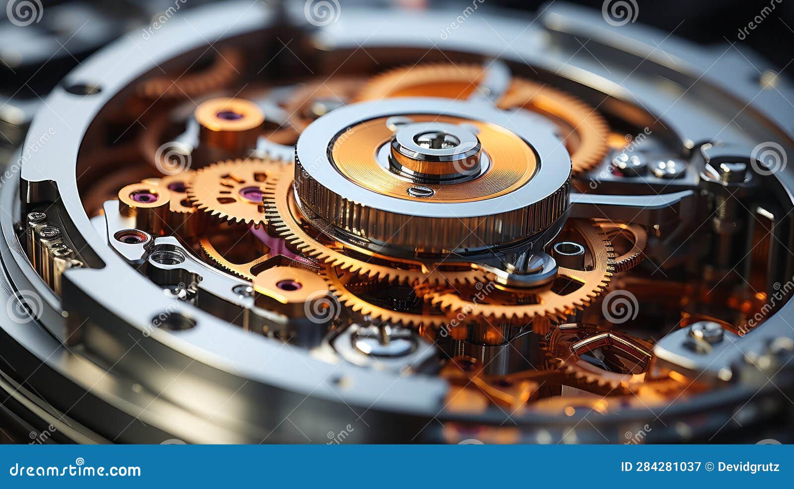 Close Up of a Gear Stainless Steel Engine Background. Generative AI ...