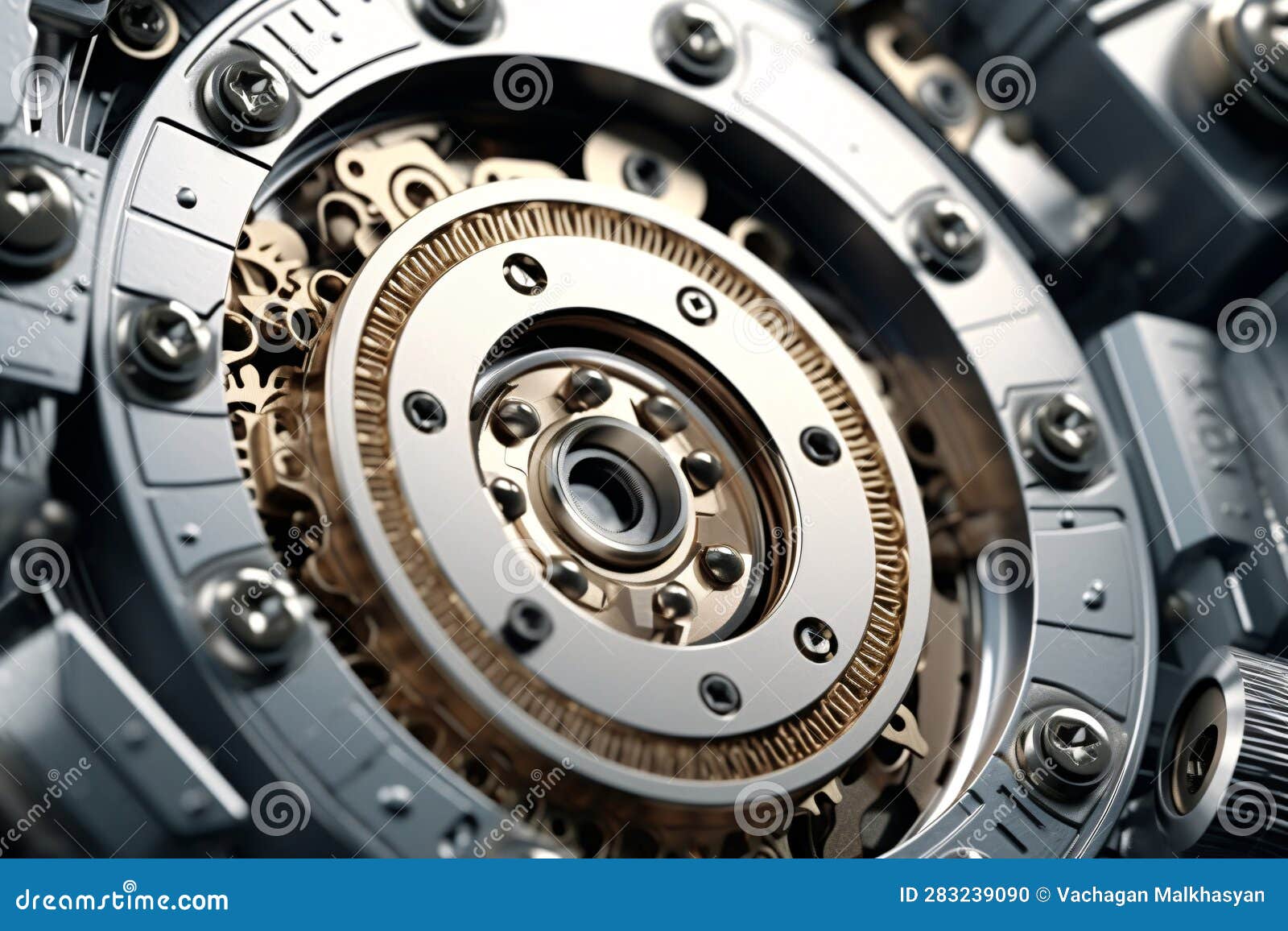 Close-up of Gear Wheel Mechanism. Generative AI Technology Stock Photo ...